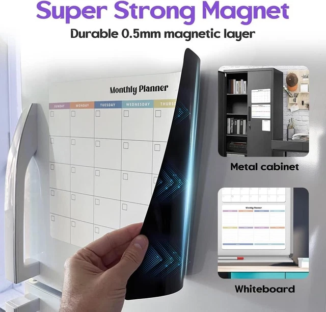 MAGNETIC DRY ERASE Calendar for Fridge - Kitchen White Board Organiser ...