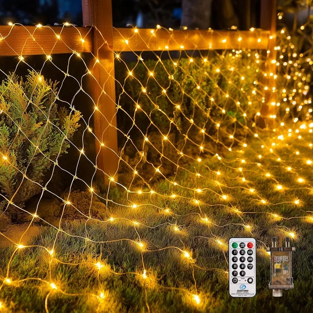 NET LIGHTS MESH Fairy 3mx2m Waterproof Remote Timer Connectable 8 Modes ...