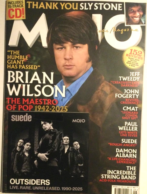 MOJO MAGAZINE SEPTEMBER 2025 #382 - Brian Wilson Cover & Suede CD Sly ...