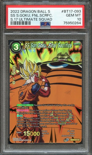 DRAGON BALL SUPER Ultimate Squad Goku Final Sacrifice PSA 10 BT17-093 SR EUR 41,53 - PicClick FR