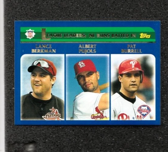 ALBERT PUJOLS-BERKMAN-BURRELL 2003 Topps LEAGUE LEADERS NL RBI Phillies ...
