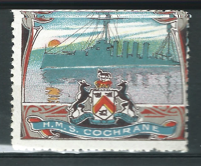 HMS COCHRANE - ENGLAND Vignette DELANDRE France cinderella poster stamp ...