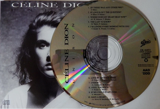 CELINE DION - Unison (CD, Epic 1990 EK 46893) Near MINT $8.80 - PicClick CA