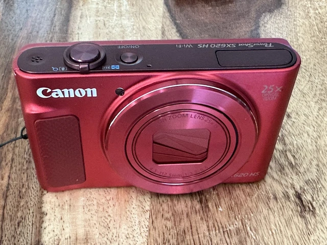 CANON COMPACT DIGITAL Camera PowerShot SX620 HS Red Optical 25x Zoom/Wi ...