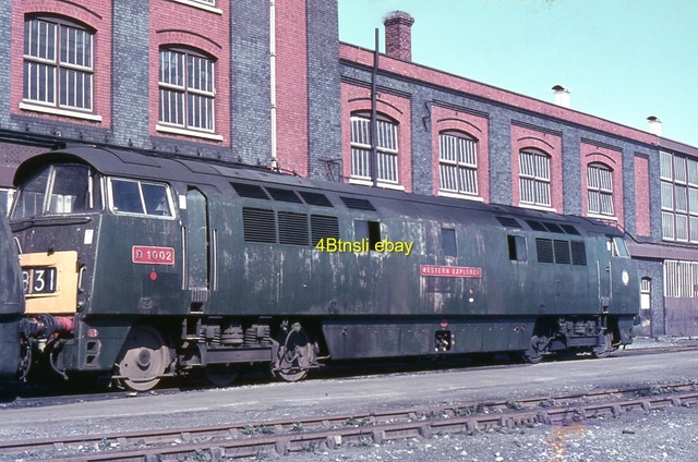 ORIGINAL 35MM SLIDE BR Class 52 D1002 WESTERN CAMPAIGNER at Swindon ...