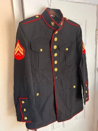 US MARINE CORPS Service Dress Uniform Jacket Coat 40S Crown Clothing £ ...