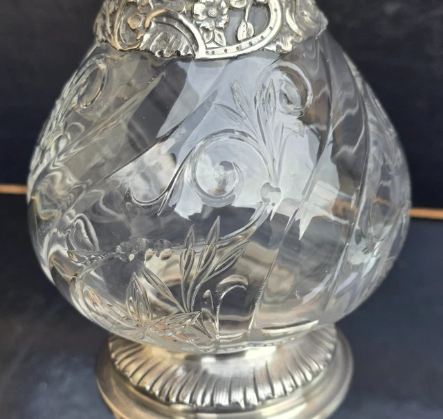 E.SANNER AIGUIERE ARGENT Minerve Cristal Torsadé & Gravé Xixème Ht.30 ...