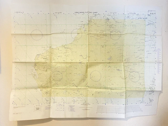 POST WW2 RAF Long Range Plotting Chart Australia Navigators 1954 Map £ ...