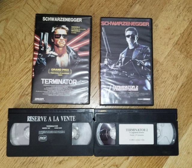 LOT VHS TERMINATOR 1 et 2 K7 video cassette Schwarzenegger culte EUR 30 ...