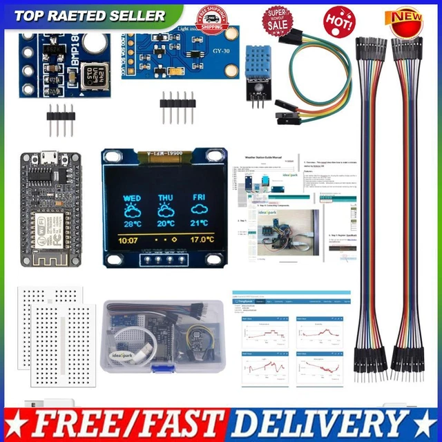ESP8266 WEATHER STATION Kit OLED Display Weather Station for Arduino £13.92 - PicClick UK