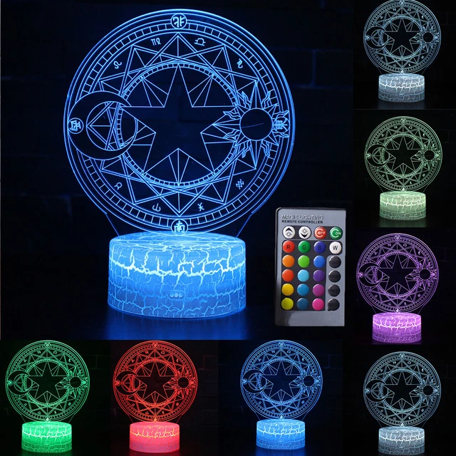 7 COLORS CHANGING 3D Illusion Lamp Star Magic Array LED Night Light ...