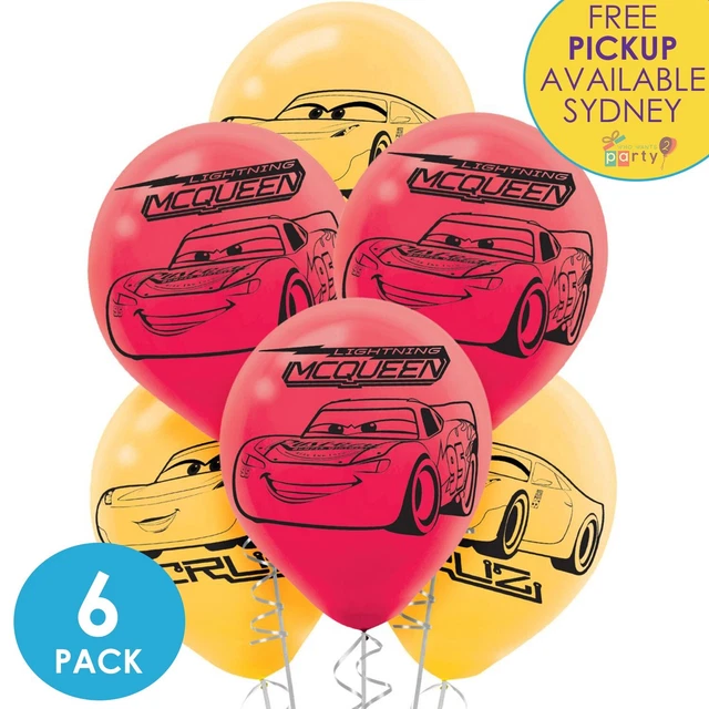DISNEY CARS 3 Party Supplies 6 Latex Helium Balloons Birthday ...