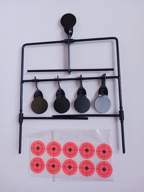 STEEL SHOOTING TARGETS+5PCS Auto Reset Spinning Target Rifle Pistol ...