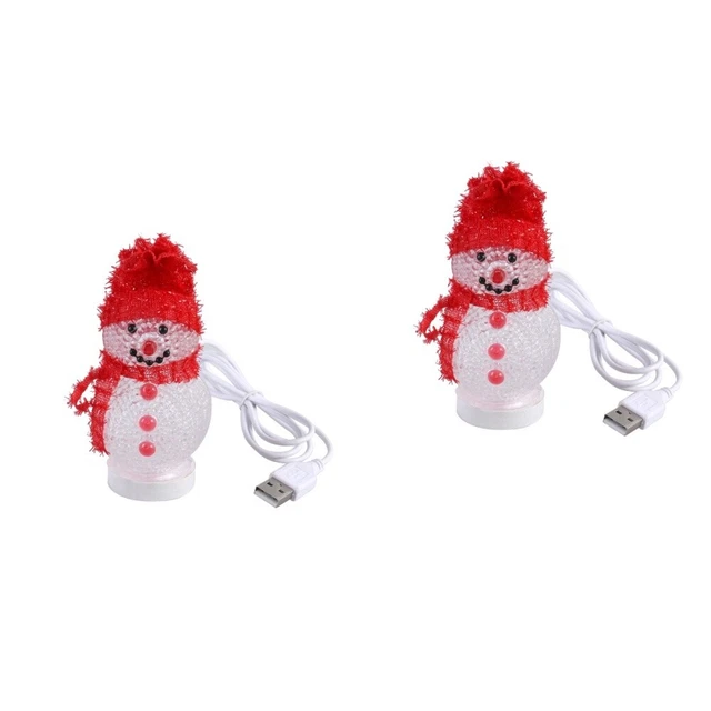 2 PACK LIGHT up Usb Santa Christmas Night Decoration Lamp for Kids Gift ...