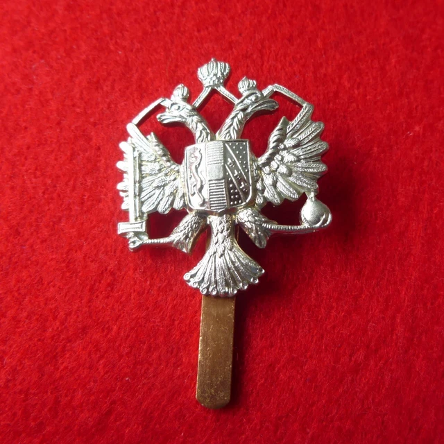 BRITISH ARMY WHITE Metal PRI Cap Badge 1st The Queen's Dragoon Guards ...