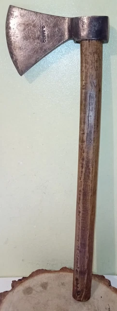 OUTIL ANCIEN BEL AXE Hache Hachette Bucheron OLD TOOL Acier forgé gravé ...