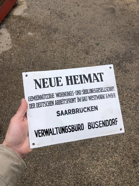 PLAQUE ÉMAILLÉE ALLEMANDE Ww2 Publicité Militaria Ancien Vintage Enamel ...