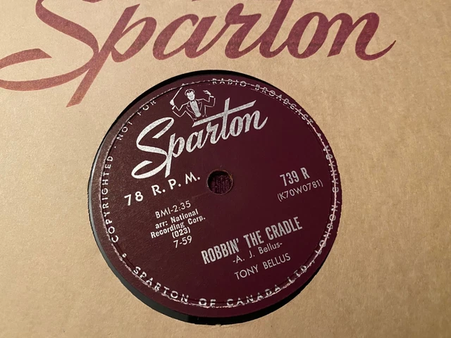 TONY BELLUS : ROBBIN' THE CRADLE / VALENTINE GIRL. Can. 78.rpm (1959) £ ...