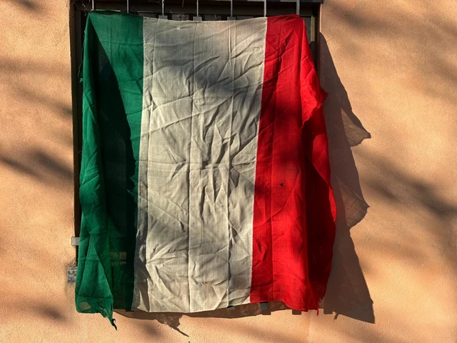 OLD ITALIAN FLAG Antique Military Homeland Old Flag Fabric Ita X29 £101 ...