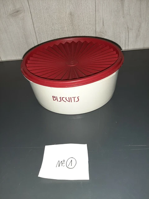 (N°1) BOITE BISCUITS tupperware couvercle soleil rouge vintage ...