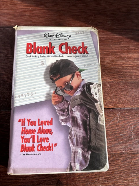 BLANK CHECK VHS Disney 1994 Karen Duffy Miguel Ferrer James Rebhorn ...