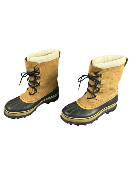 SOREL CARIBOU BOOTS Men 10 Waterproof Insulated Snow Leather NM1000 281 ...