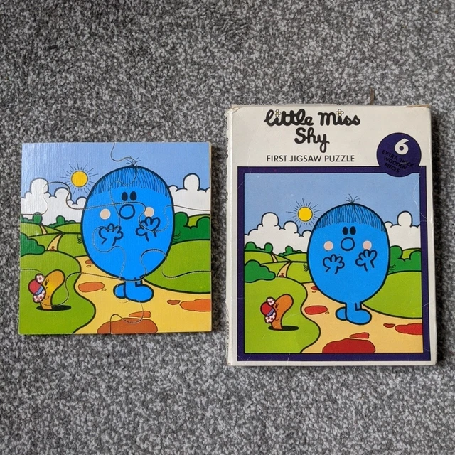 VINTAGE 1982 MR Men Wooden Puzzle Little Miss Shy Roger Hargreaves £5. ...