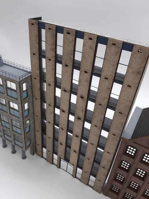 MODELUX LOW RELIEF 1980's office block kit - OO GAUGE £14.30 - PicClick UK