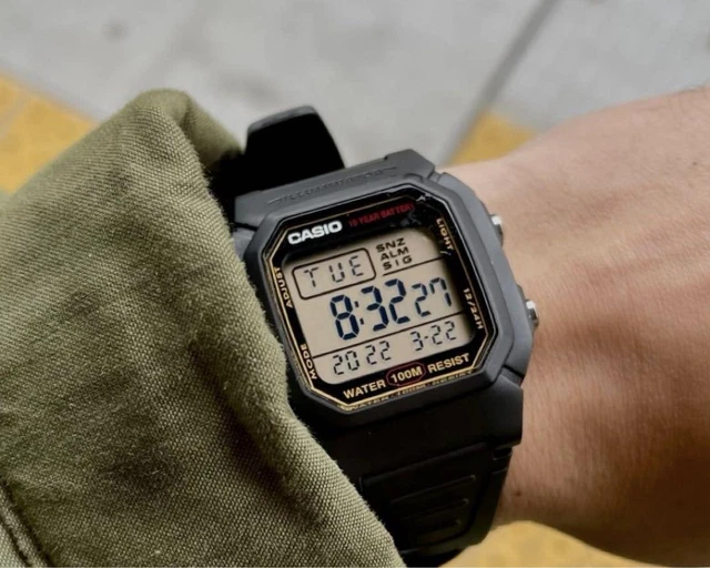 OROLOGIO DIGITALE CASIO Digital Big Face Oro LCD Oltremare Modello ...