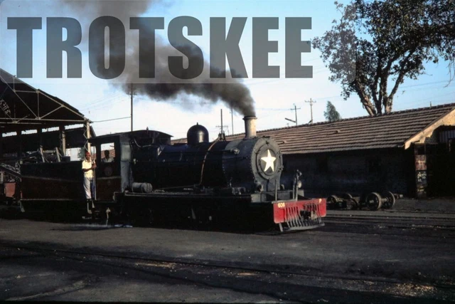 35MM SLIDE INDIAN Railways Steam Loco P 606 Dharoi 1983 Original India ...