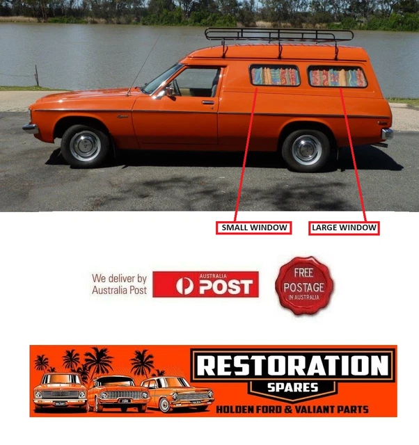 HOLDEN HQ HJ HX HZ WB TRADESMAN PANEL VAN SIDE GLASS SEALS (read ...