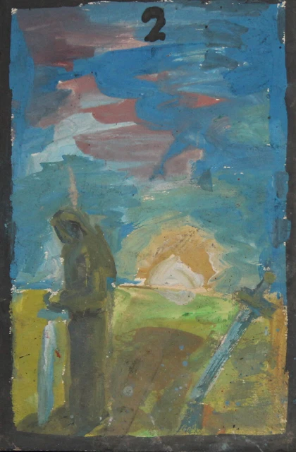 ANCIEN PETIT TABLEAU expressionniste à la gouache EUR 87,76 - PicClick FR
