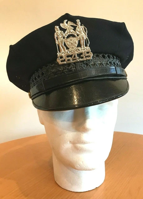 VINTAGE 1950S DATED US NYPD POLICE UNIFORM 8 POINT VISOR CAP SIZE 7 1/4 ...