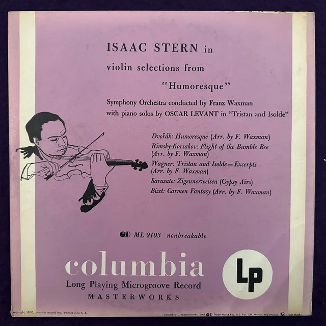 DVORAK HUMORESQUE ISAAC STERN WAXMAN / 10" Columbia ML 2103 Rimsky ...