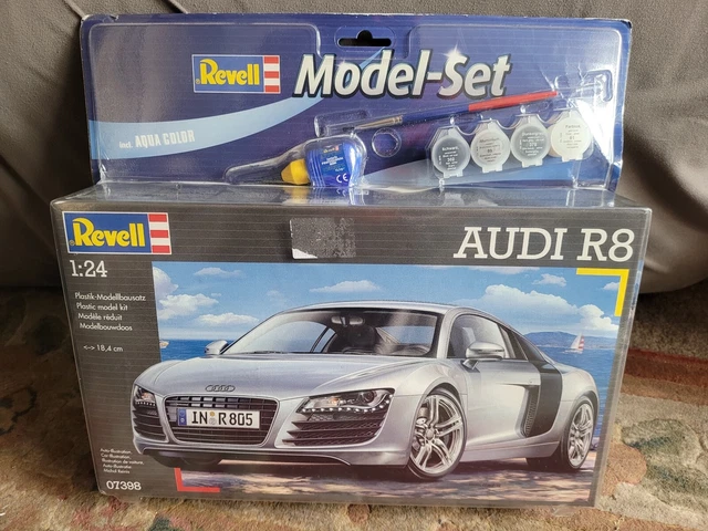 NEW REVELL AUDI R8 1:24 Model Set 07398, Toy Car Engine Game Paint Kit ...
