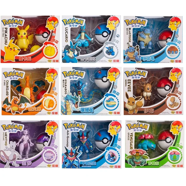 POKÉMON POKE BALL Morph Transformers Figures - Pikachu - Charizard and ...