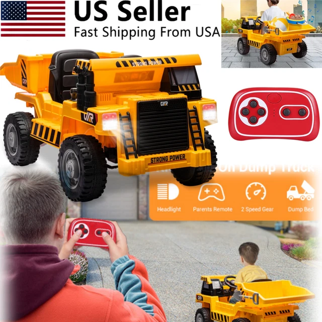 12V KIDS ELECTRIC Ride on Dump Truck RC Construction Tractor w/ Bucket ...