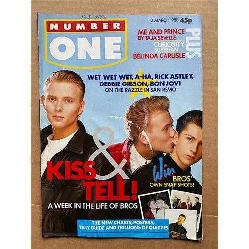 BROS NO.1 MAGAZINE MARCH 12 1988 BROS COVER (torn/stained) WITH MORE ...