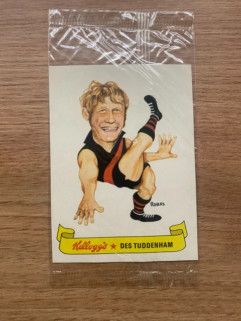 1973 KELLOGG'S VFL Stickers Des Tuddenham Essendon- Original cellophane ...