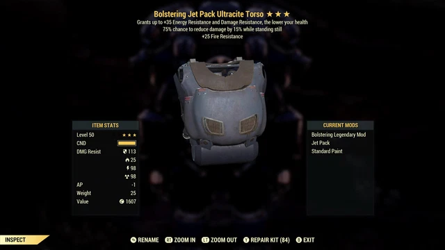 BOLSTERING SENTINEL ULTRACITE Power Armor Full Set fallout 76 xbox one ...