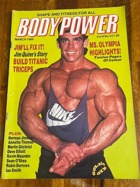 BODYPOWER BODYBUILDING MUSCLE magazine JIM QUINN 3-89 (UK) $24.99 ...