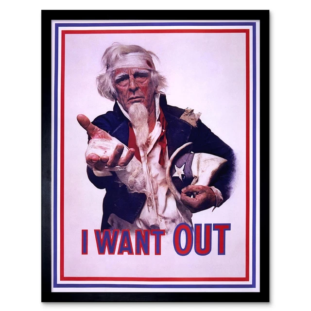 PROPAGANDA POLITICAL SATIRE Uncle Sam Vietnam War Protest Icon Framed ...