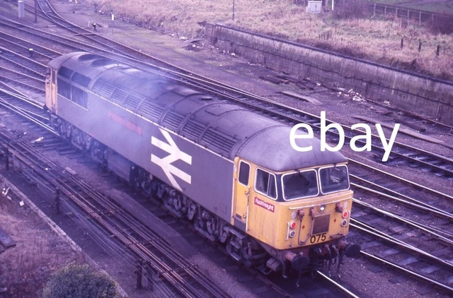 ORIGINAL 35MM RAILWAY SLIDE BR DIESEL 56075 AT CLIFTON, YORK on 2/12/86 ...