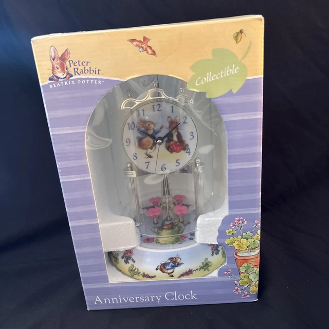 VTG BEATRIX POTTER Peter Rabbit Anniversary Clock NIB COLLECTORS ITEM ...