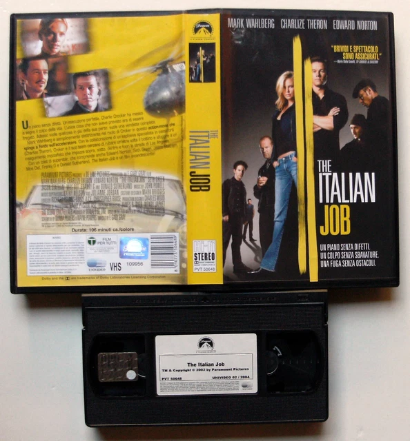 VHS THE ITALIAN Job (2003) Mark Wahlberg -Charlize Theron -Paramount-Ex ...