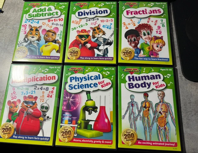 ROCK’N’LEARN MATH/SCIENCE DVD Lot Of 6 (Human Body,Physical Science ...