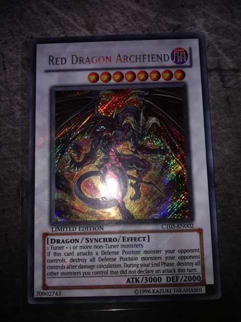 YU GI OH Red DRAGON Archfiend CT05-EN002 SECRET RARE LIM. Edition Near ...