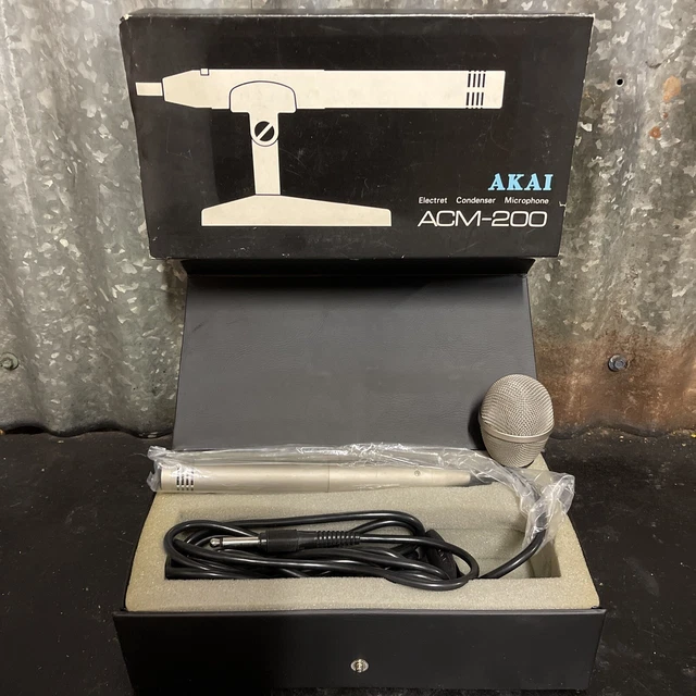 VINTAGE RETRO 1970S AKAI ACM-200 ELECTRET CONDENSER MICROPHONE - LIKE ...