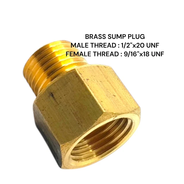 1/2&UNF MALE TO 9/16"UNF Female Brass sump Adapter Oil Temperature ...