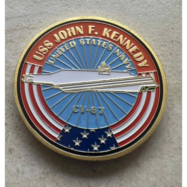 USS JOHN F. KENNEDY CV-67 Challenge Coin USN-US NAVY 1.5'' £14.20 ...
